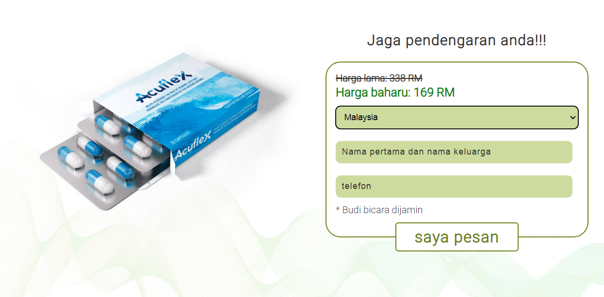 Acuflex : kapsul, Ulasan, Bahan, Harga, Efek Samping, Asli, Manfaat