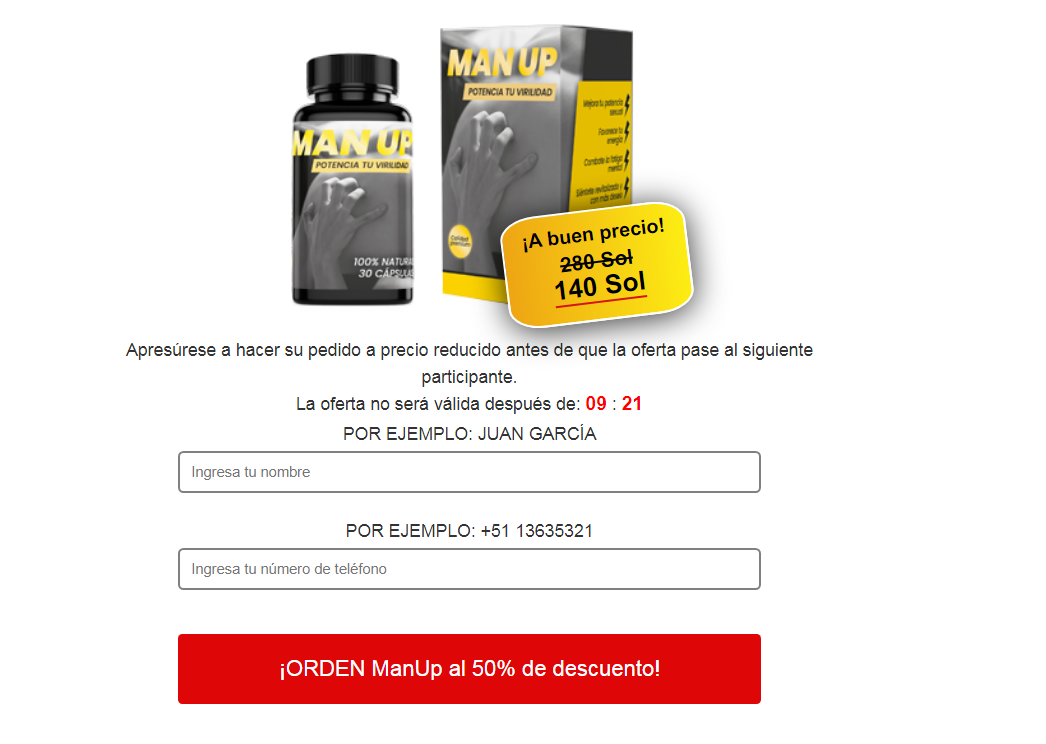 ManUp: Pastillas, opiniones ,Precio, reseñas, Ingredientes, Beneficios!