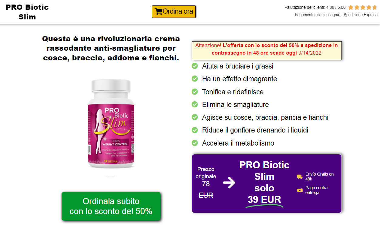 PRO Biotic Slim: capsula, Prezzo, recensioni, ingredienti, originale!