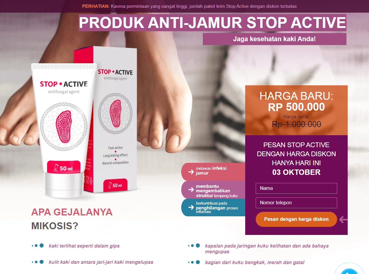 Stop Active : Krim, Ulasan, Bahan, Harga, Asli Farmasi, Manfaat