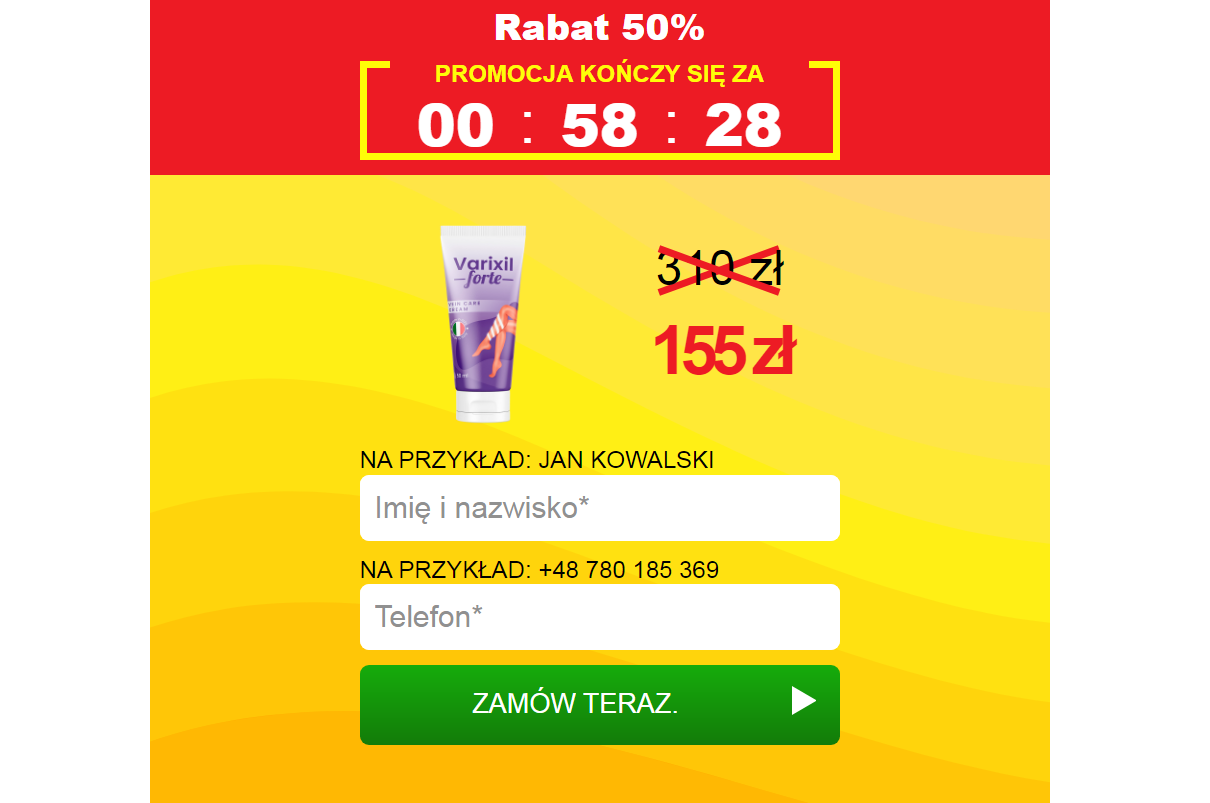 Varixil Forte : Krem, Opinie, Cena, Krem, skarga, Gdzie kupić, Skład