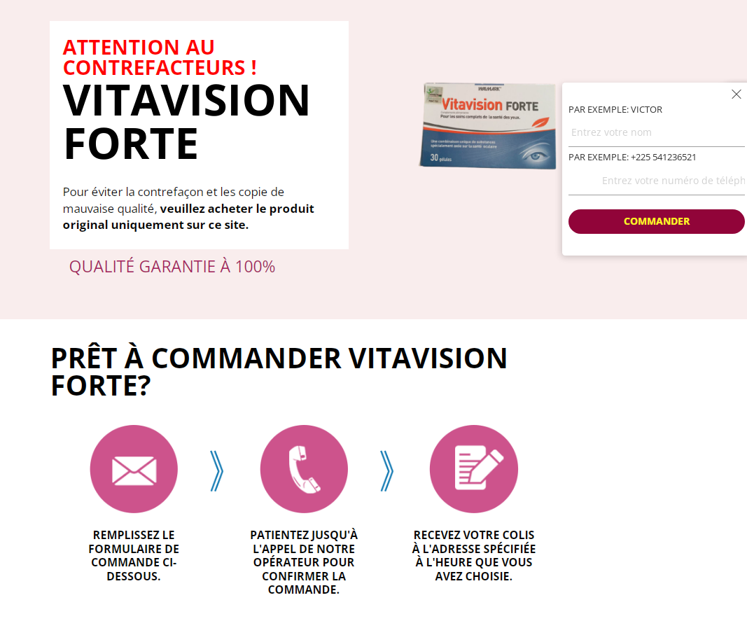 Vitavision Forte : Capsule, Commentaires, Prix, Ingrédients, Acheter