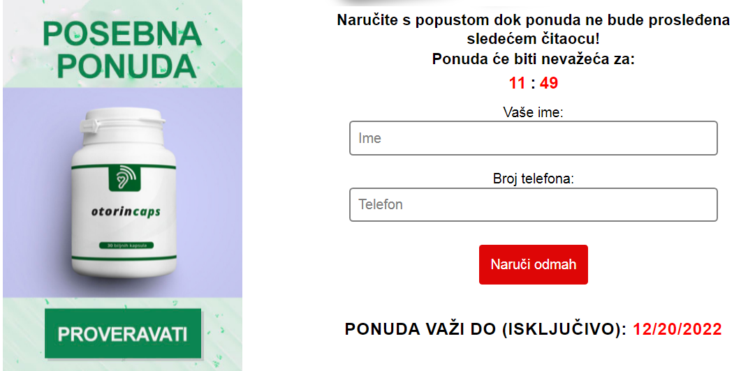 Otorin : Otorincaps, kapsula, opinie, cena, iskustva, Gdje kupiti, forum