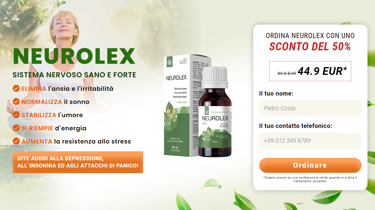 Neurolex: Gocciolare, Recensioni, Prezzo, lavori, Ingredienti ...