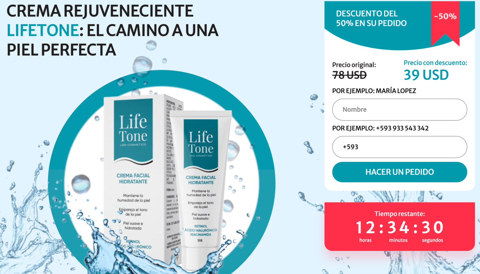 Lifetone crema antienvejecimiento! ¡obtén un 50% de descuento!